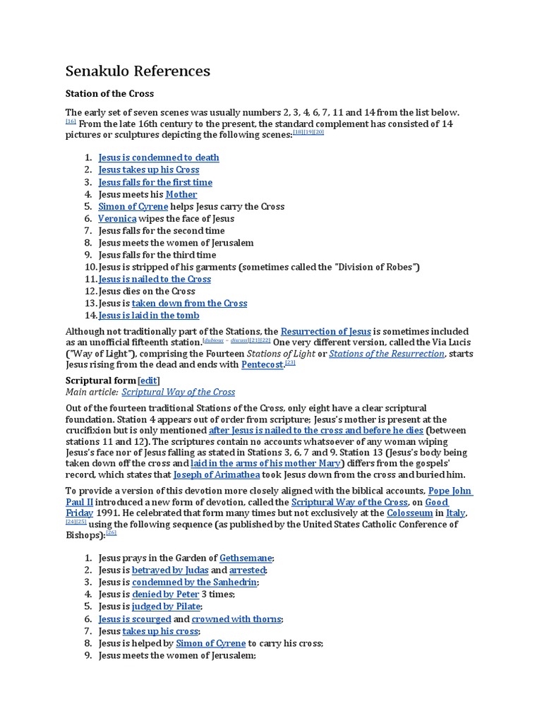 Senakulo References | PDF | Ministry Of Jesus | Jesus
