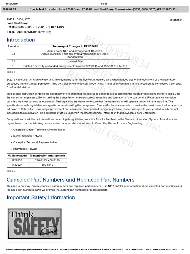 Bench Test Procedure For A R2900G and R3000H Load Haul Dump ...