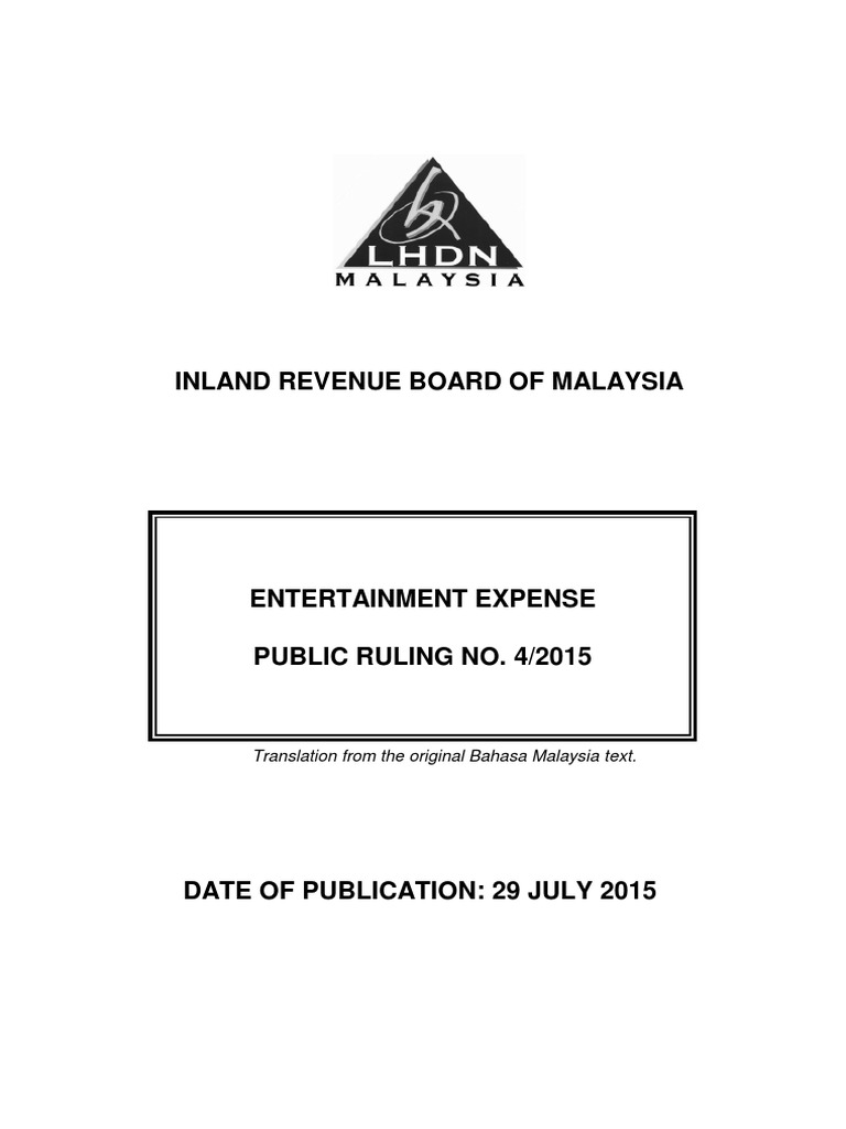 IRB - Entertainment Expenses | PDF | Expense | Tax Deduction