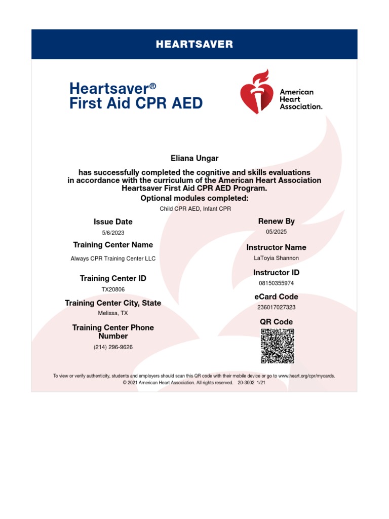 Ungar CPR Card | PDF