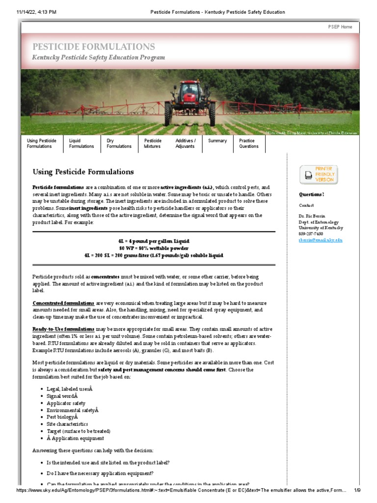Pesticide Formulations | Download Free PDF | Emulsion | Pesticide