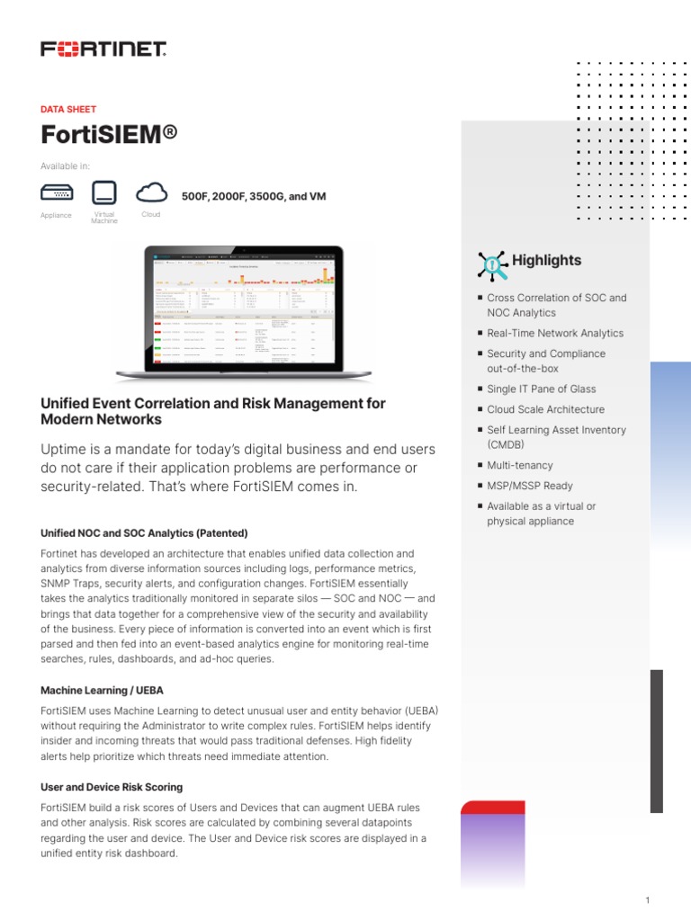 Forti SIEM | PDF | Computer Network | Cloud Computing