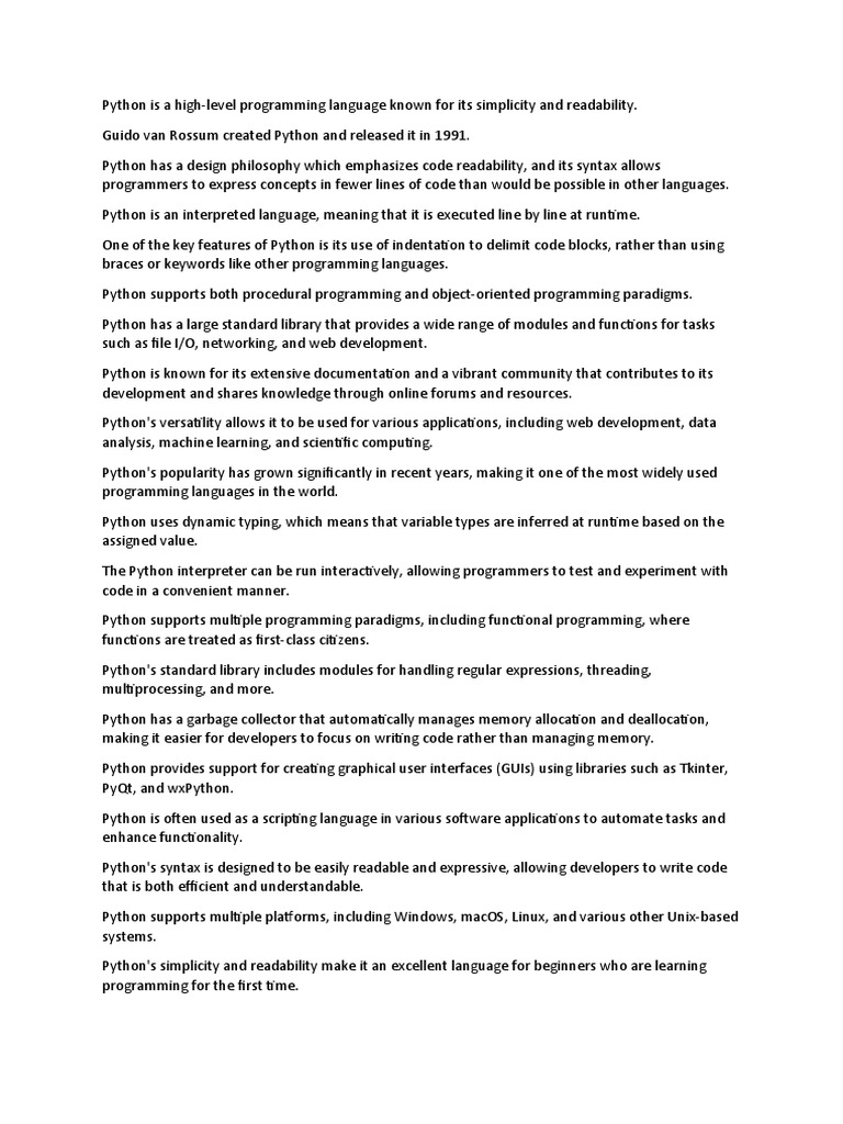 Python Is A High Pdf Python Programming Language Computer Programming