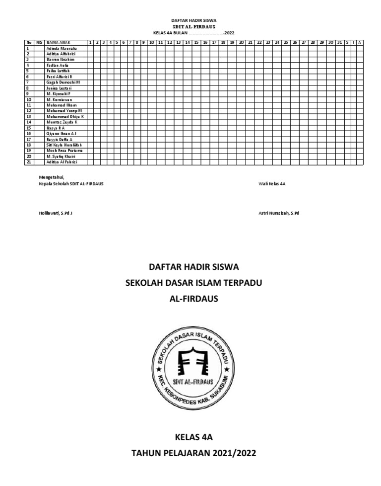 Daftar Hadir Siswa | PDF
