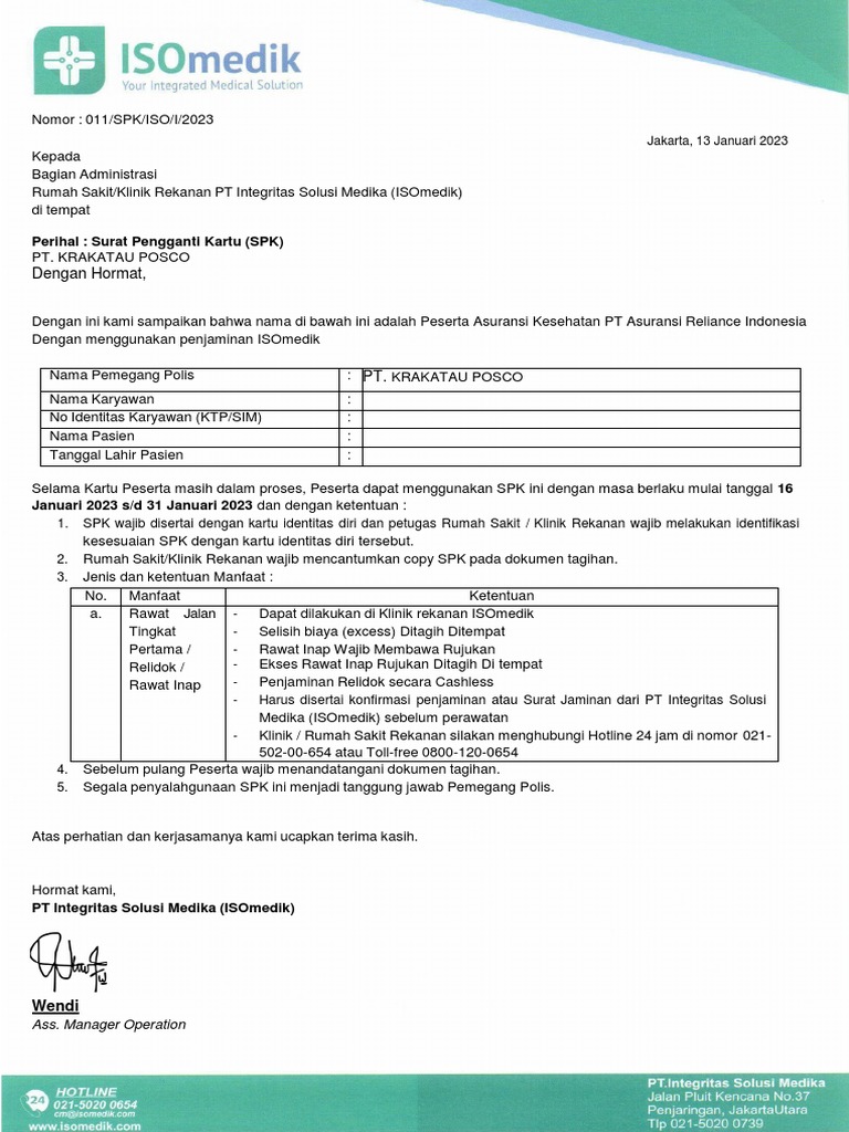 SPK Isomedik Ke-2 PT Krakatau Posco | PDF