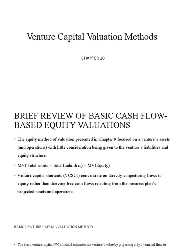 Chapter 10 Venture Capital Valuation Methods | PDF | Venture Capital ...