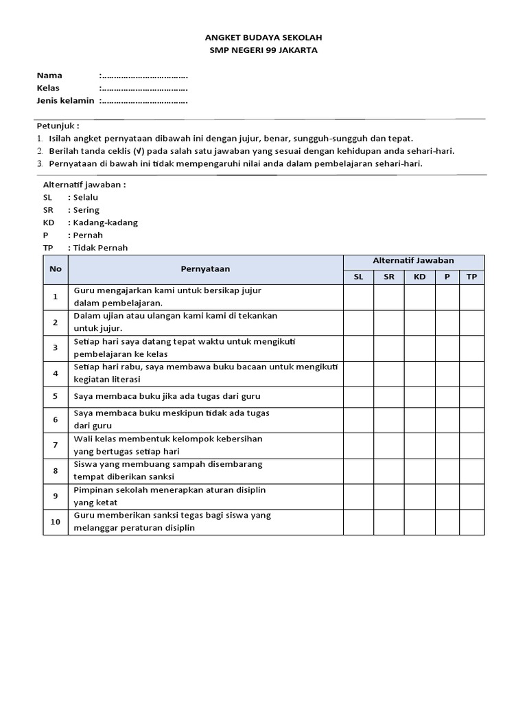 Format Observasi Siswa | PDF