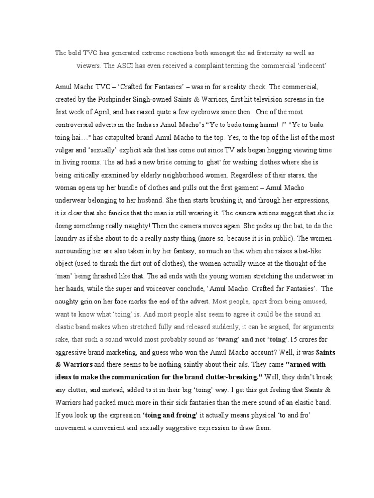 Amul Macho | PDF | Advertising | Brand