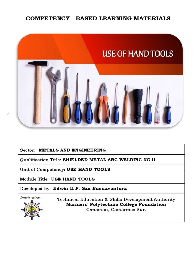 Use of Handtools (Common) | Download Free PDF | Screw | Welding