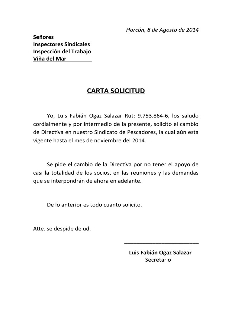 Carta Inspeccion Del Trabajo | PDF