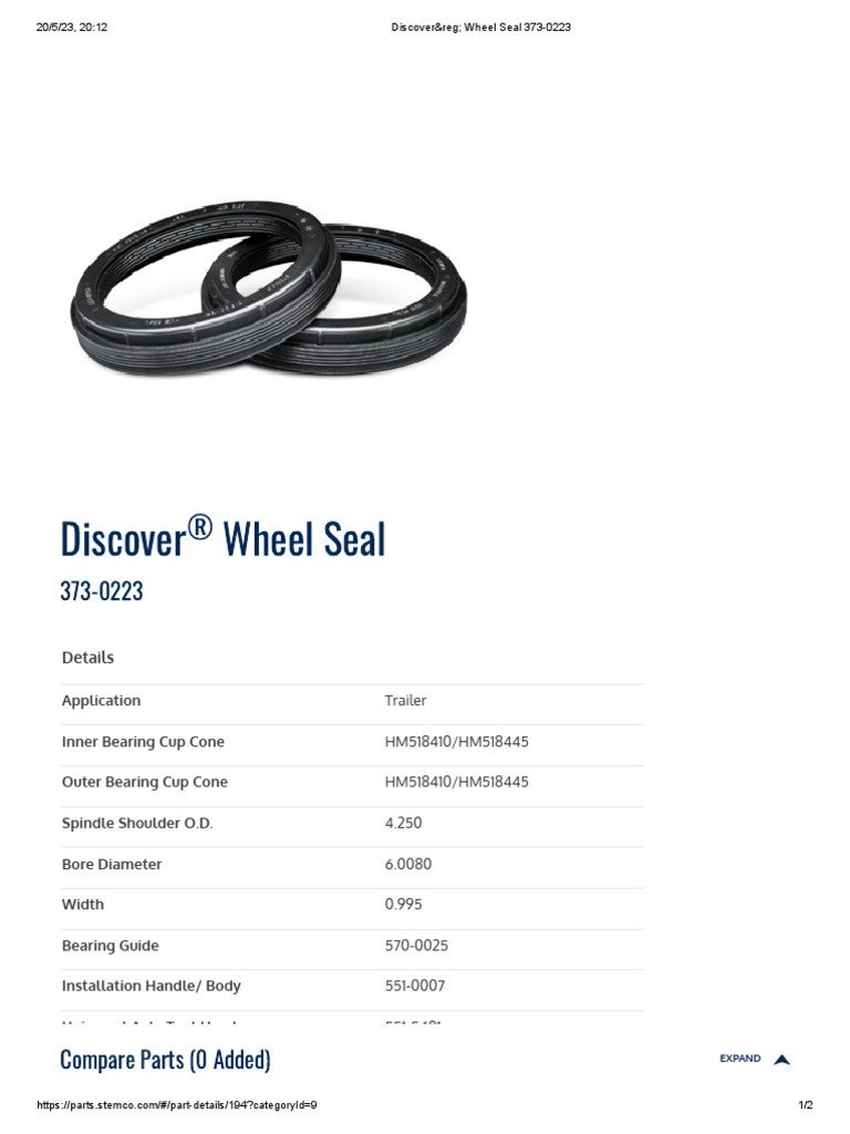 Discover® Wheel Seal 373-0223 | PDF