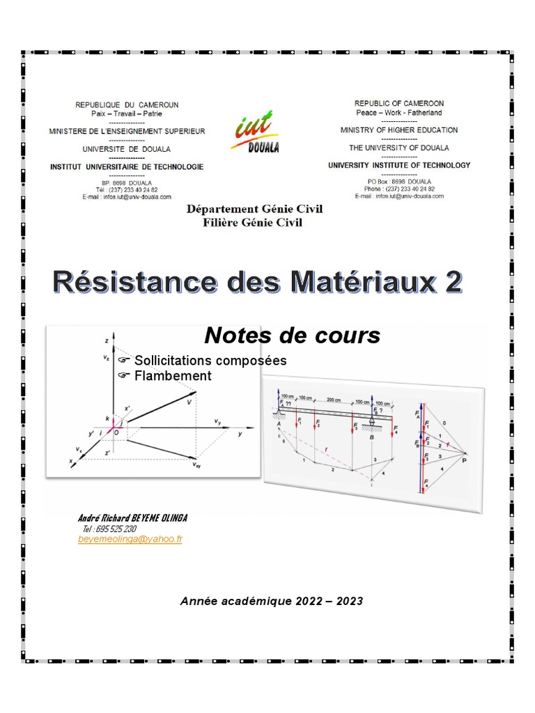 Cours de RDM2 GCI | PDF | Flexion (matériau) | Résistance des matériaux