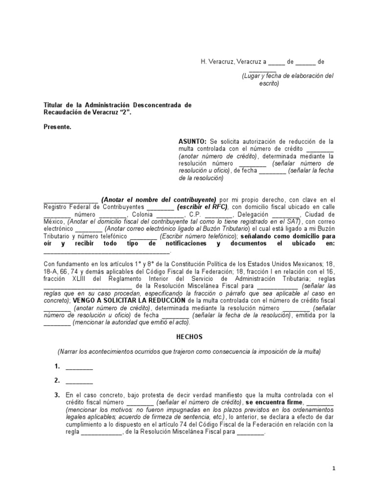 Escrito Libre | PDF | Fiscal | Multa (pena)