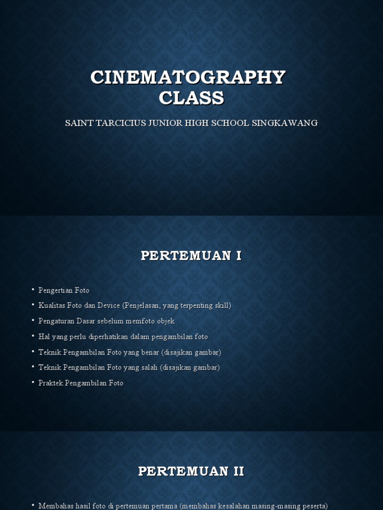 Materi Cinematography Class | PDF