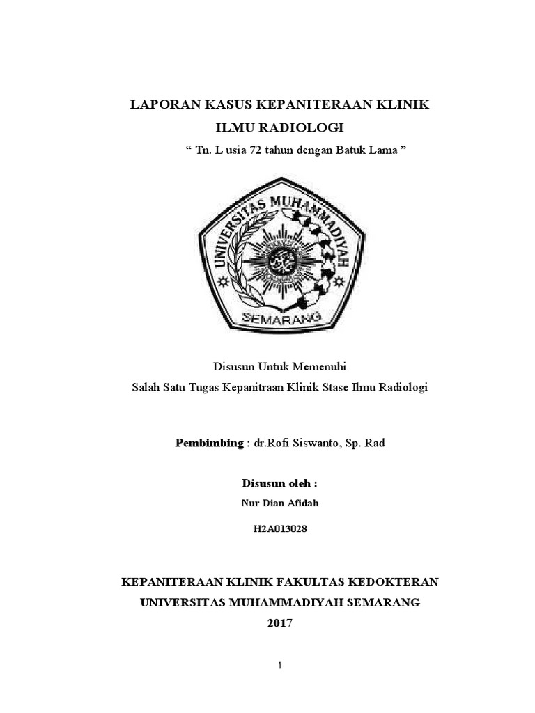 Lapsus Radiologi RS Pku Delanggu Nur Dian Afidah | PDF | Sains & Matematika