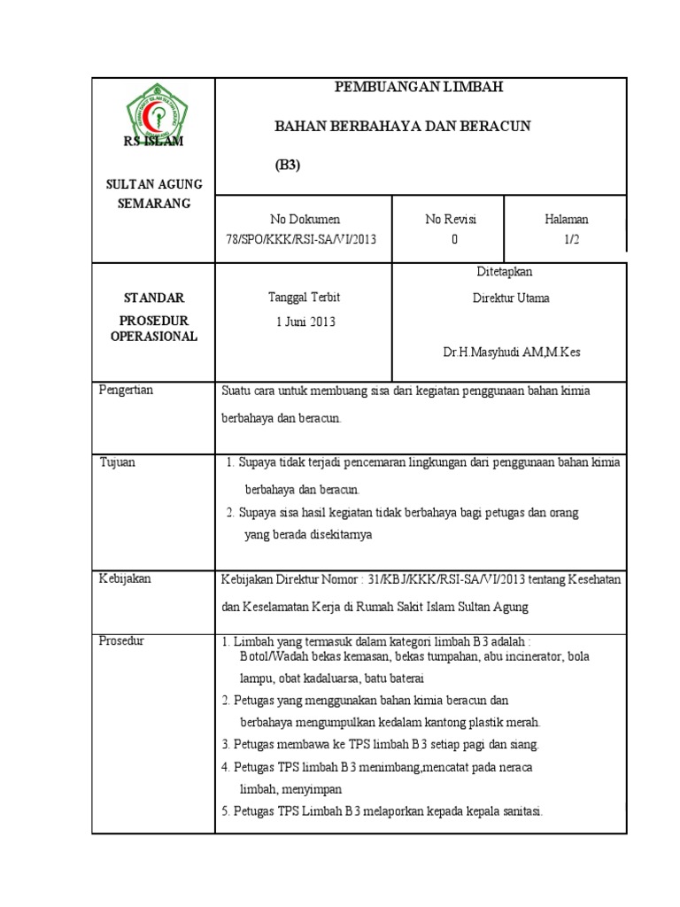 MFK Spo Pembuangan Limbah b3 | PDF