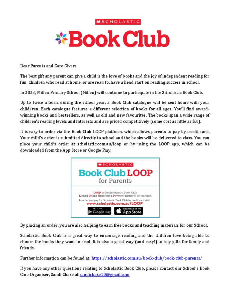 Scholastic Book Club 2023 - Letter Home | PDF