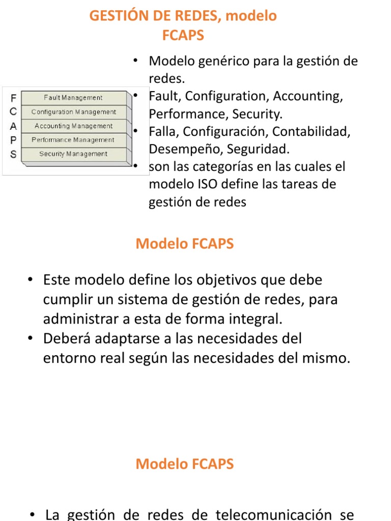 CLASE 3, Gestion de Redes FCAPS | PDF | Red de computadoras | Informática