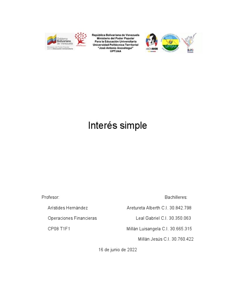 Interes Simple | PDF | Interés | Interés compuesto