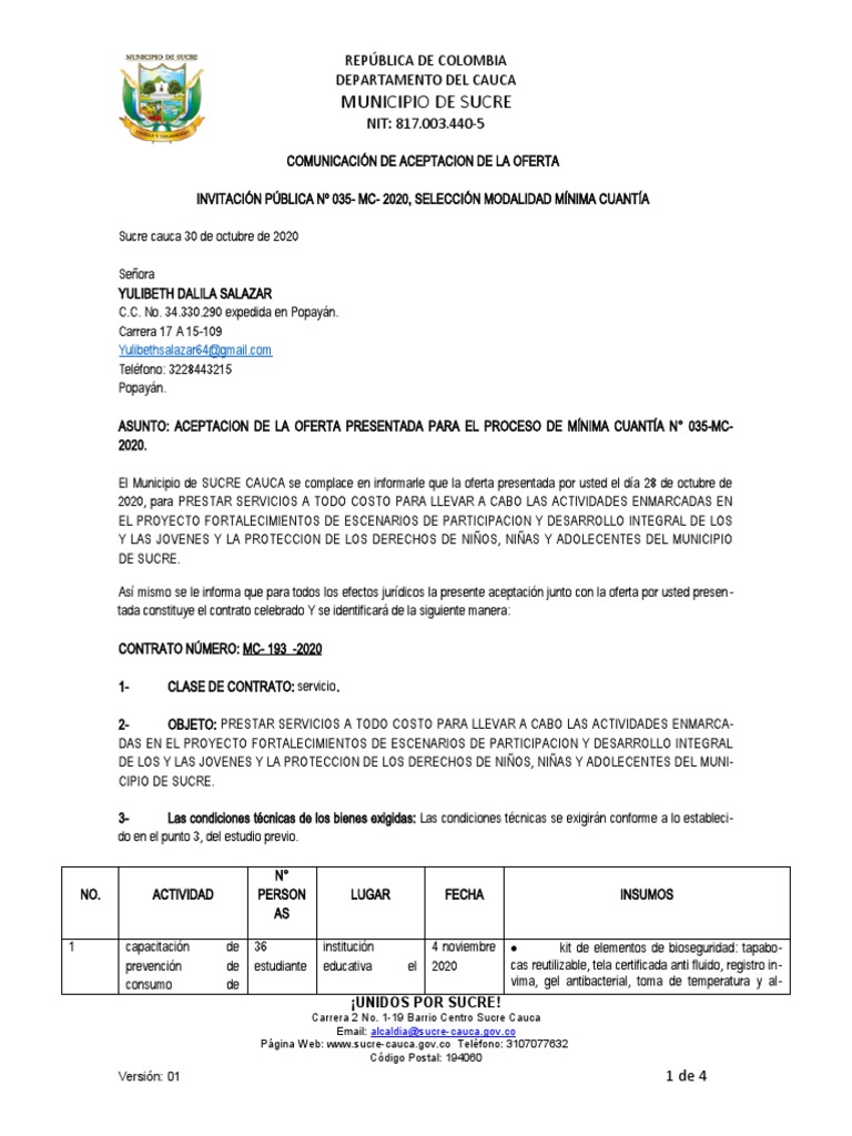 Carta de Aceptacion 35 | PDF | Justicia | Crimen y violencia