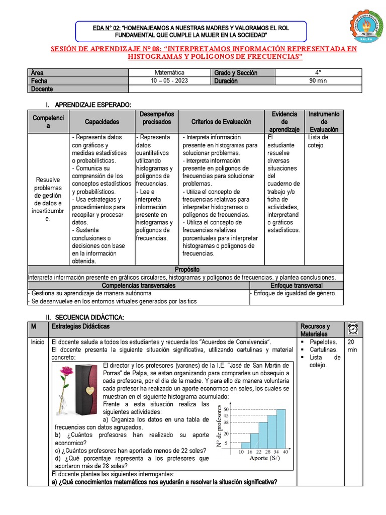 4°-Sesion 8 - Eda 2 | PDF | Histograma | Estadísticas