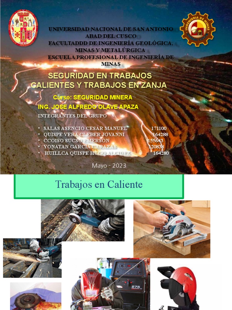 Seguridad de Trabajos en Caliente y Zanjas | PDF | Soldadura | Construcción