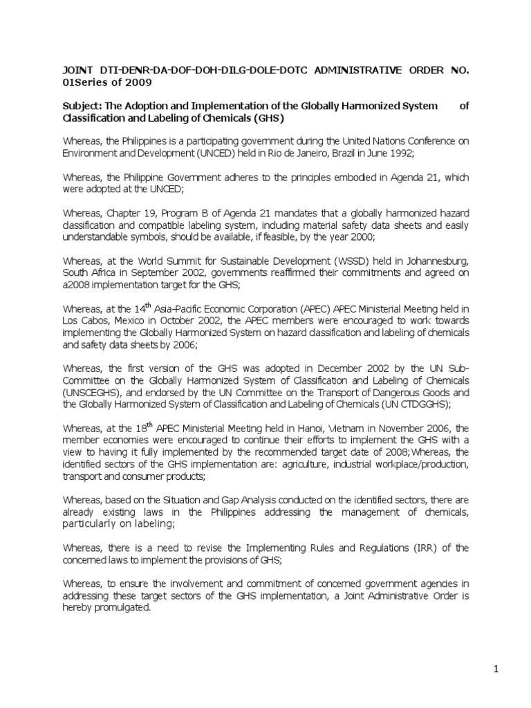 12 Joint Dti Denr Da Dof Doh Dilg Dole Dotc | PDF | Safety ...