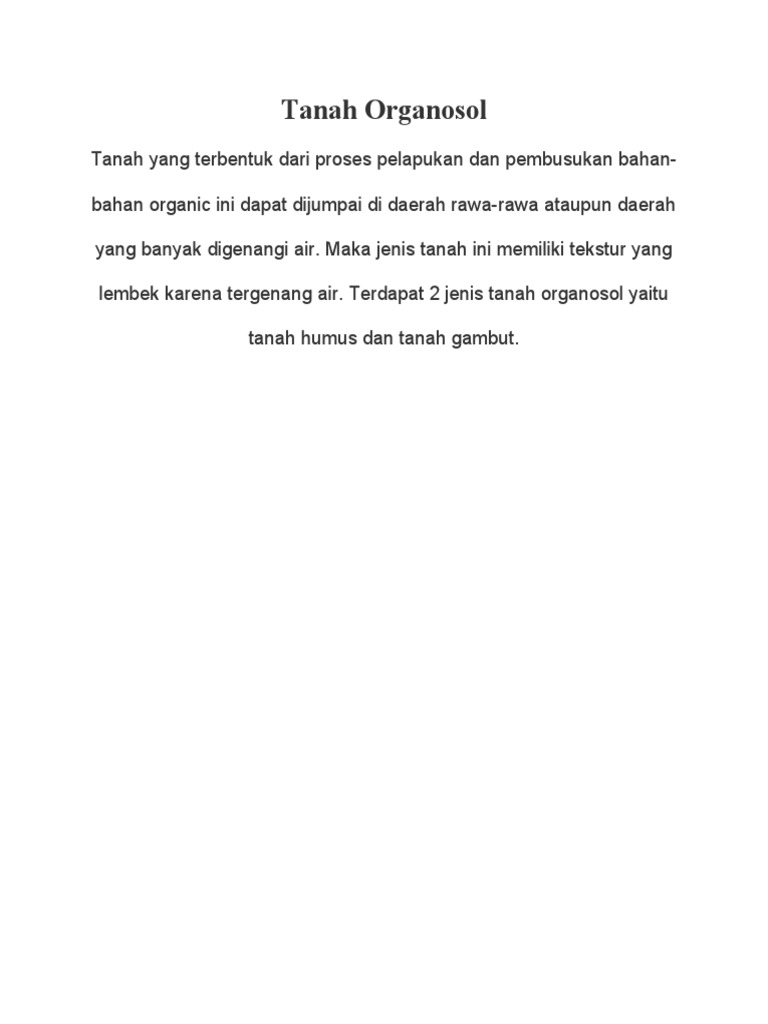 Tanah Organosol | PDF