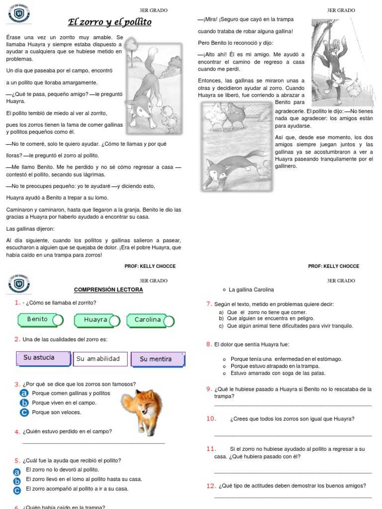 Plan Lector El Zorro y El Pollito | PDF