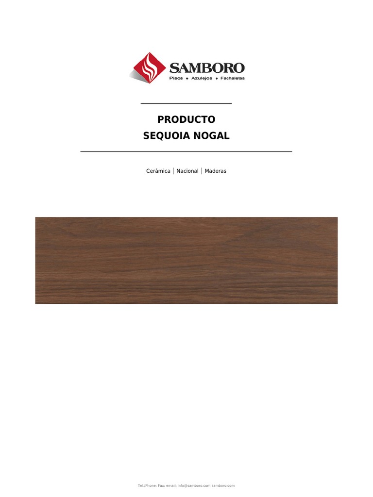 Cerámica Sequoia Nogal para Pisos | PDF
