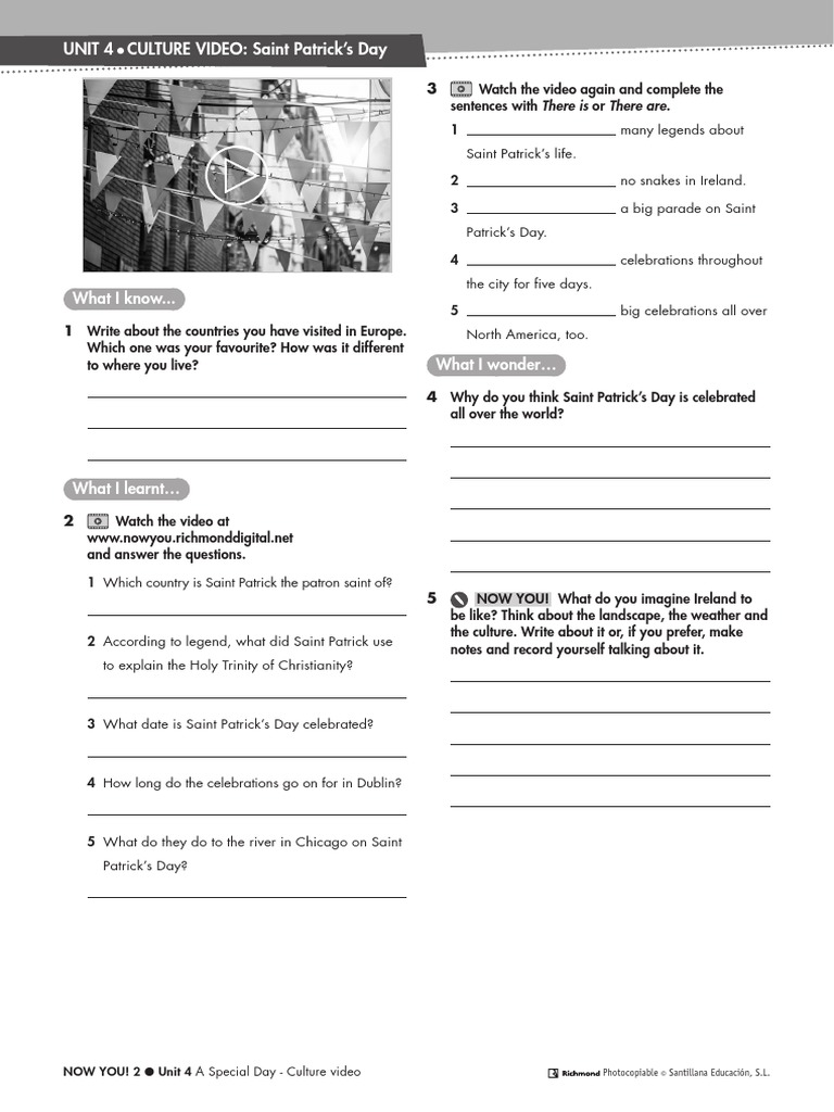 Unit4 Culture Worksheet | PDF | Folk Saints | Ireland