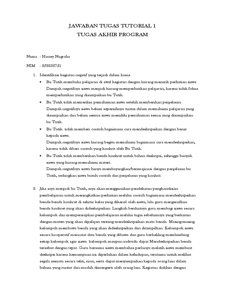 Tugas Tutorial 2 Tap Universitas Terbuka | PDF
