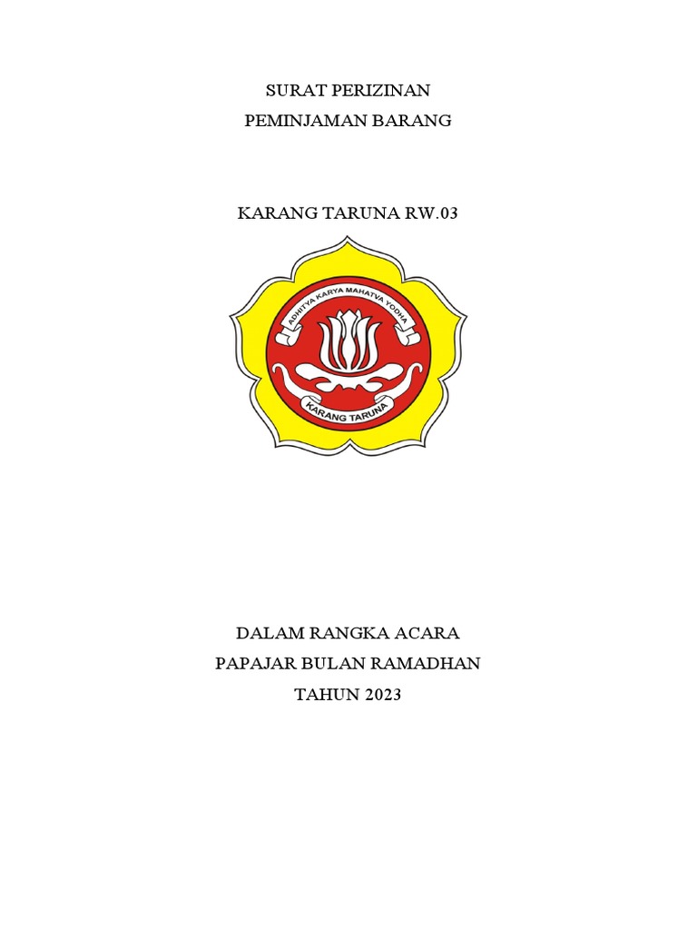 Surat Perizinan Karang Taruna RW.03 | PDF