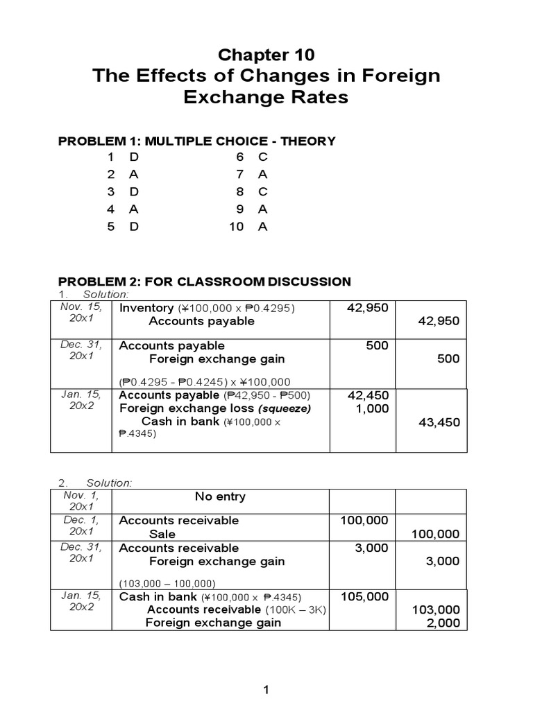 Foreign Exchange Effects in Accounting | PDF | Equity (Finance ...