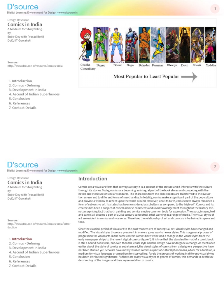 Indian Comics: A Visual Storytelling Journey | PDF | Comics | Dc Comics
