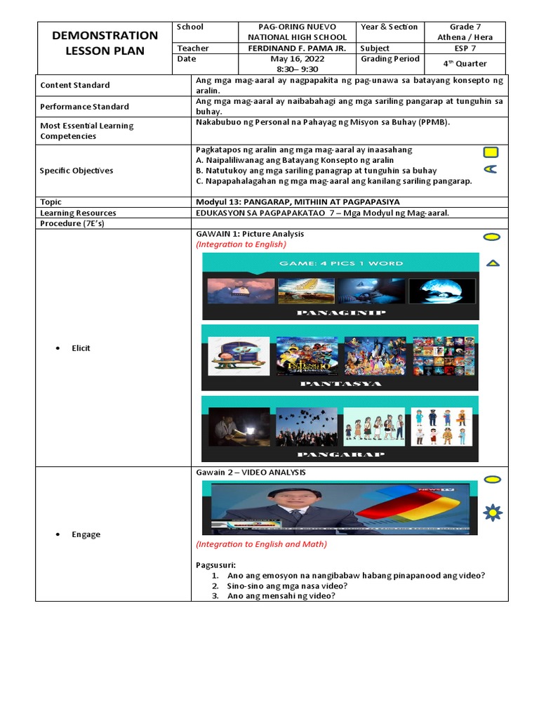LESSON PLAN 7es | PDF