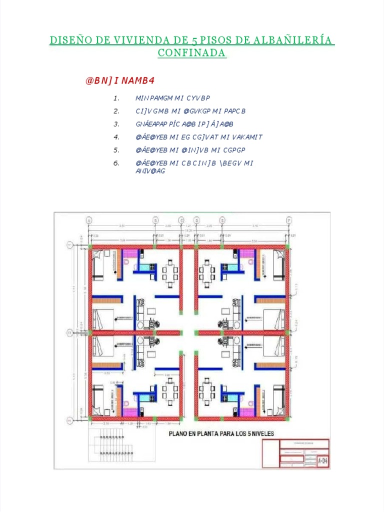 PDF Diseno de Vivienda de 5 Pisos Albaileria Confinada | PDF | Naturaleza | Albañilería