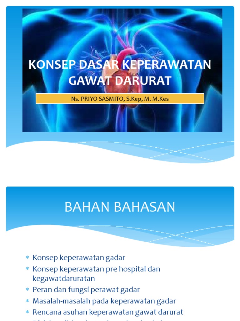 KONSEP DASAR KEPERAWATAN GAWAT DARURAT Ns. Priyo | PDF