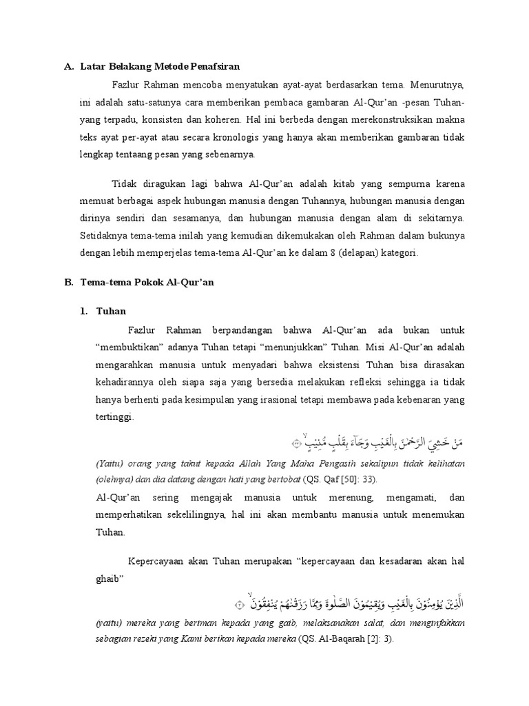 Tema-Tema Pokok Al-Qur'an | PDF
