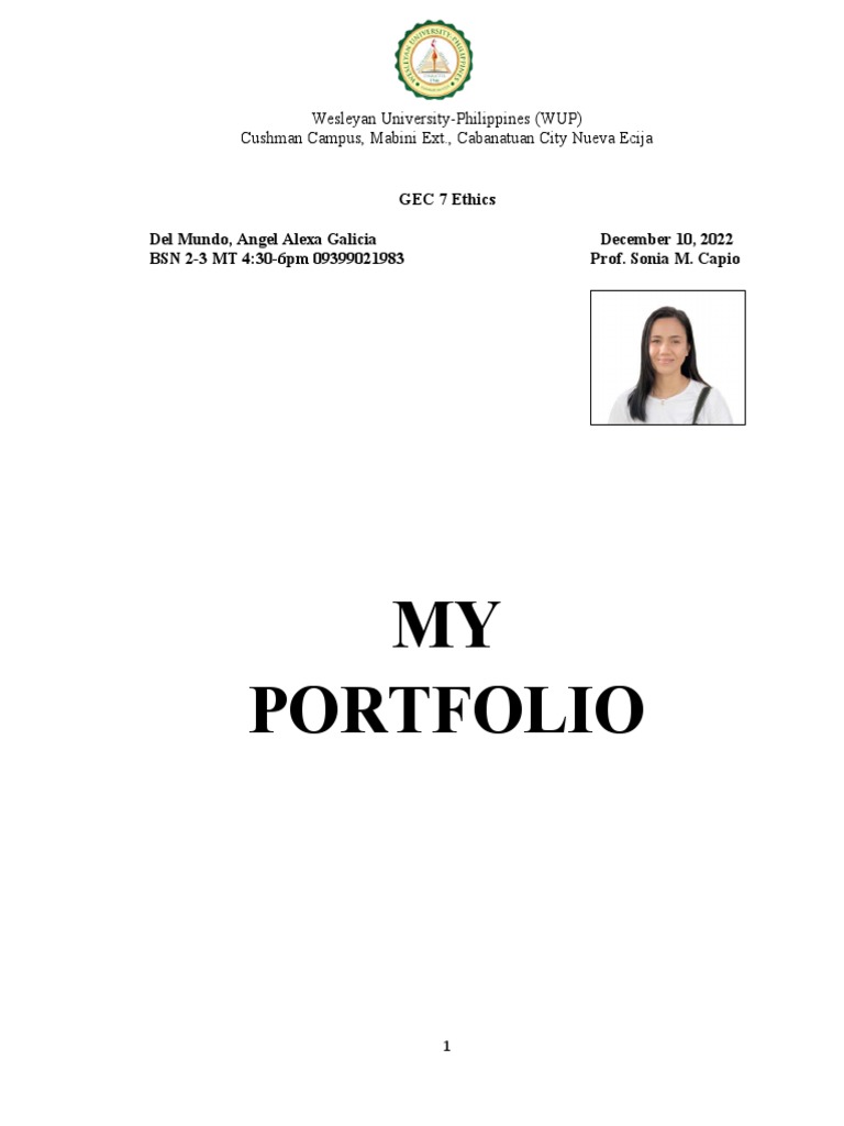 Ethics Portfolio: Angel Del Mundo | PDF | Utilitarianism | Happiness