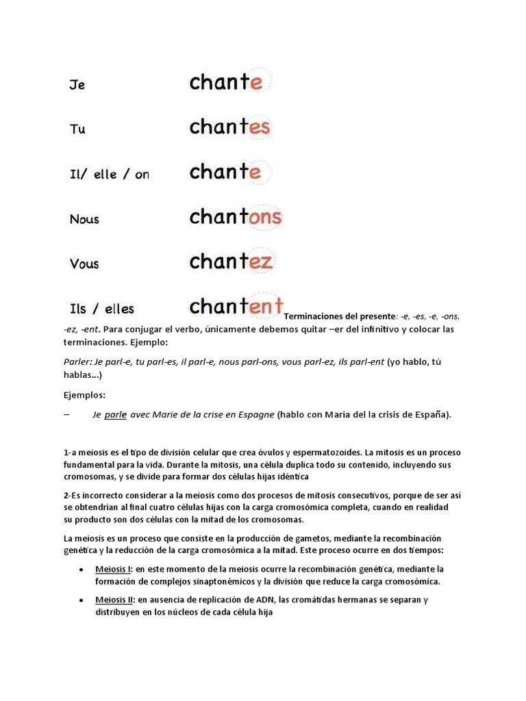 Tarea de Frances y Biologia | PDF