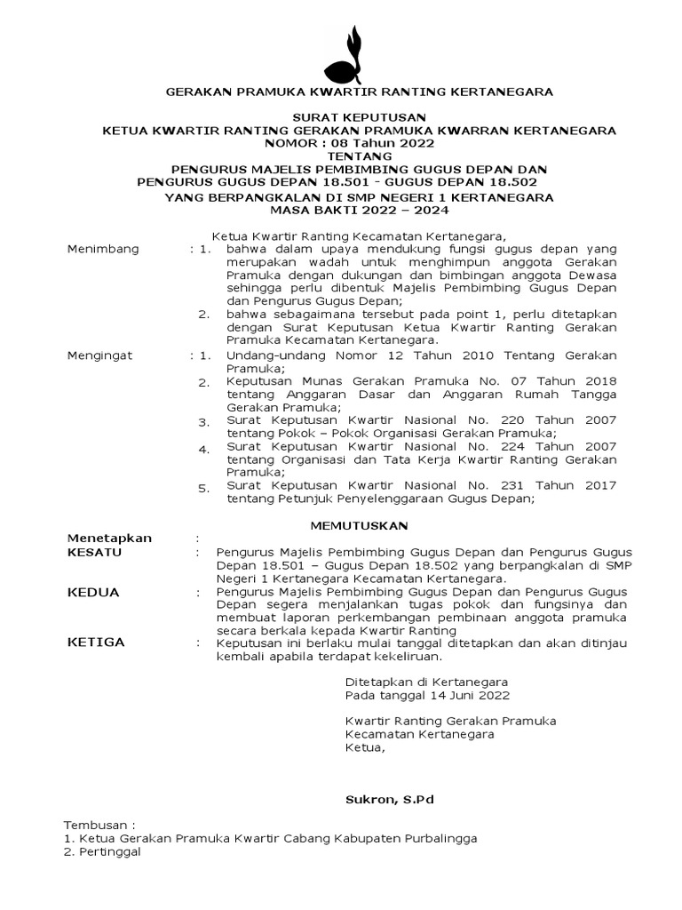 SK Gudep 2022 - 2024 | PDF