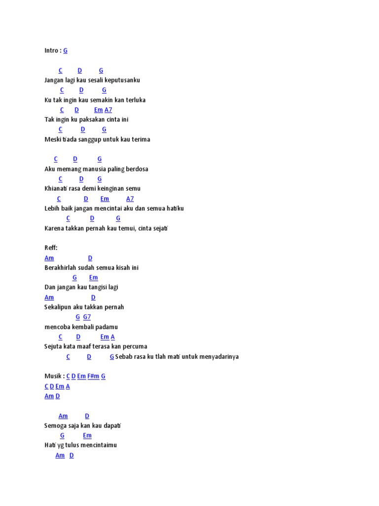 Chord Gitar Kerispatih Tapi Bukan Aku | PDF Chord Gitar Kerispatih Tapi Bukan Aku | PDF