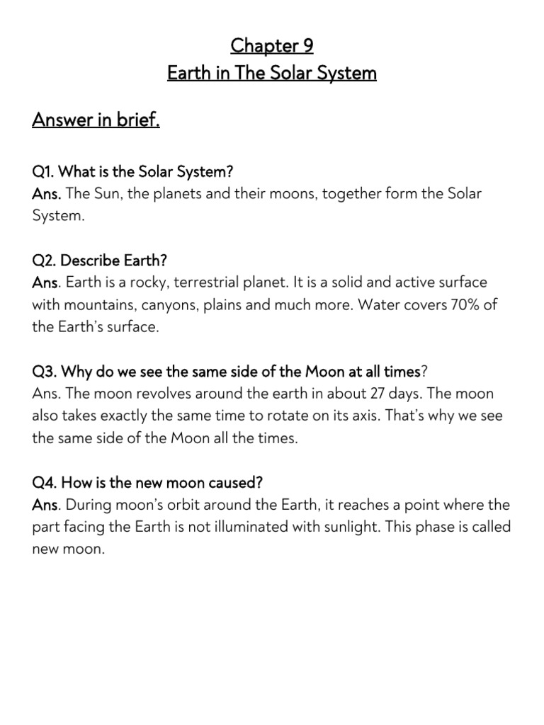 Chapter 9. Earth in The Solar System | PDF | Planets | Solar Eclipse