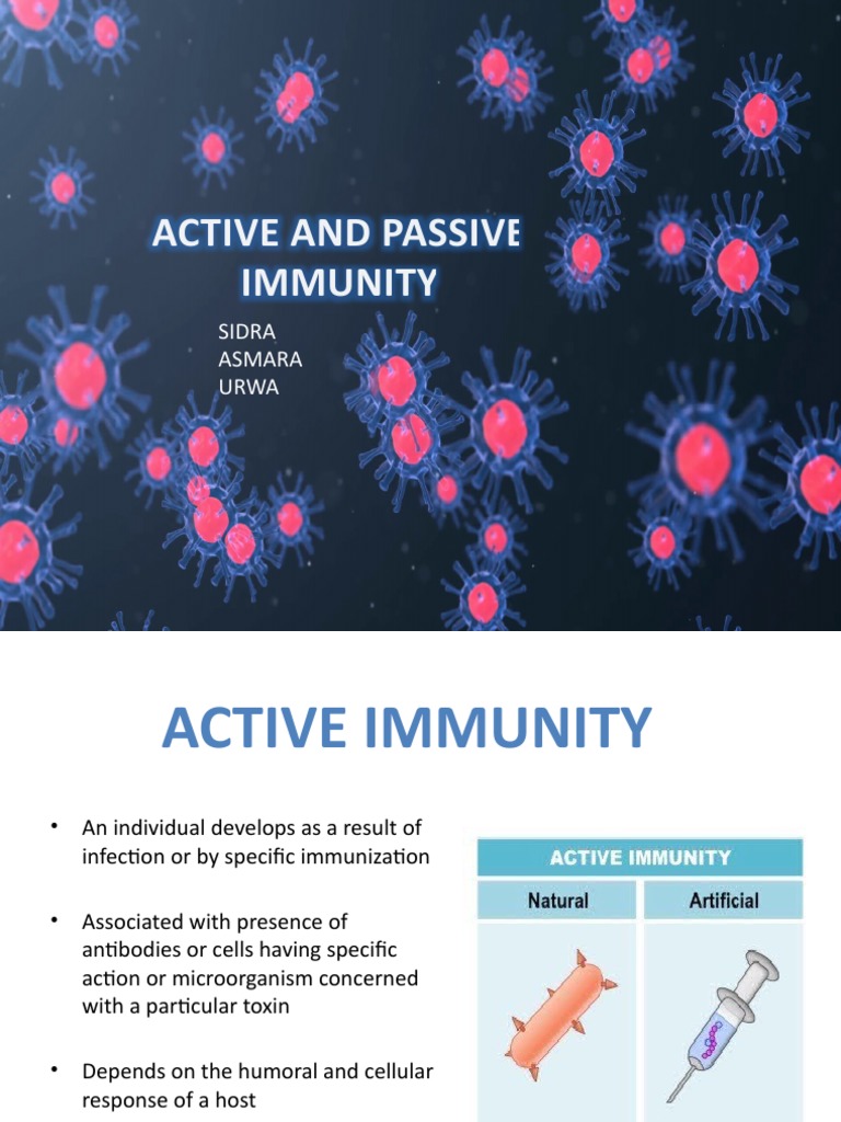 Active vs Passive Immunity Explained | PDF | Science & Mathematics