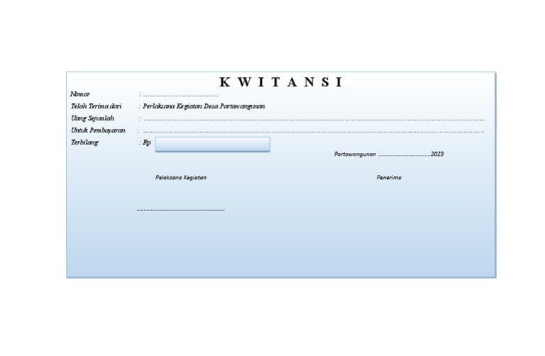 Kwitansi | PDF | Pengelolaan Keuangan & Uang