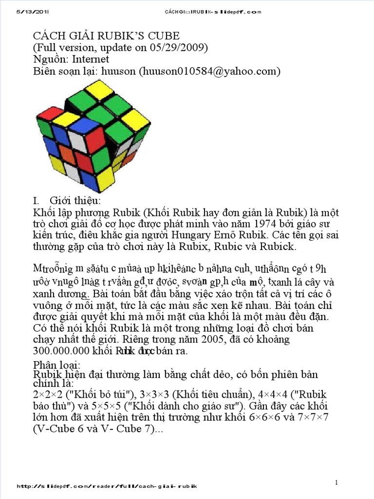 Cach Giai Rubik | PDF