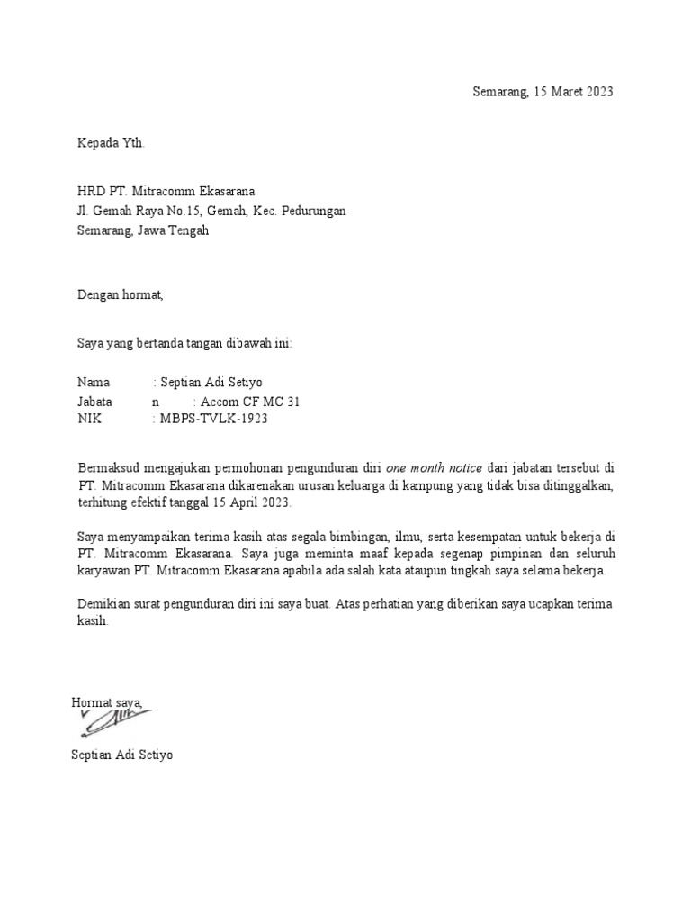 Master Surat Resign | PDF