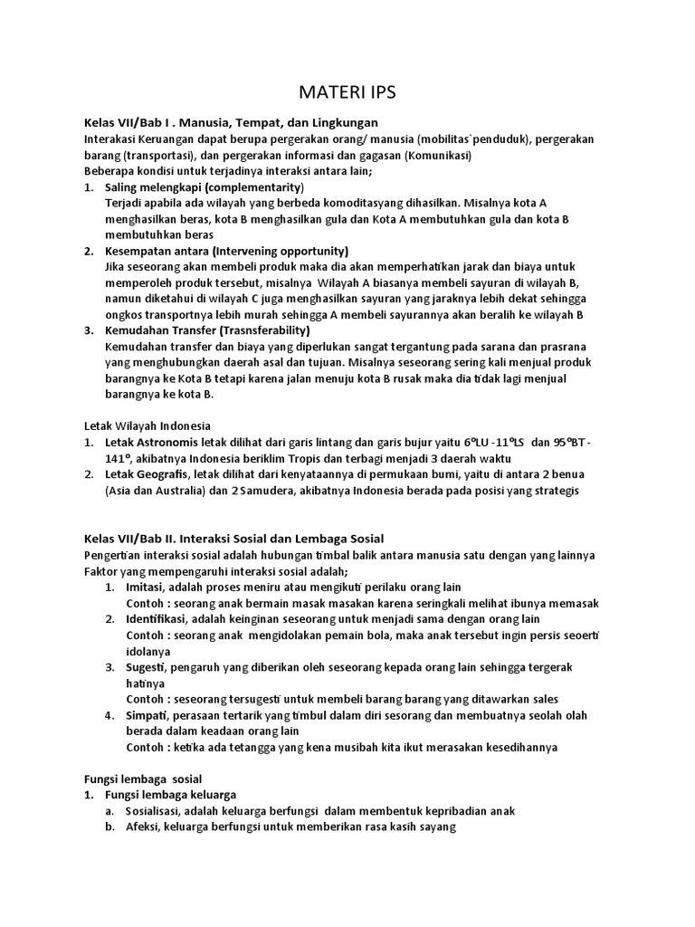 Materi Ujian IPS | PDF