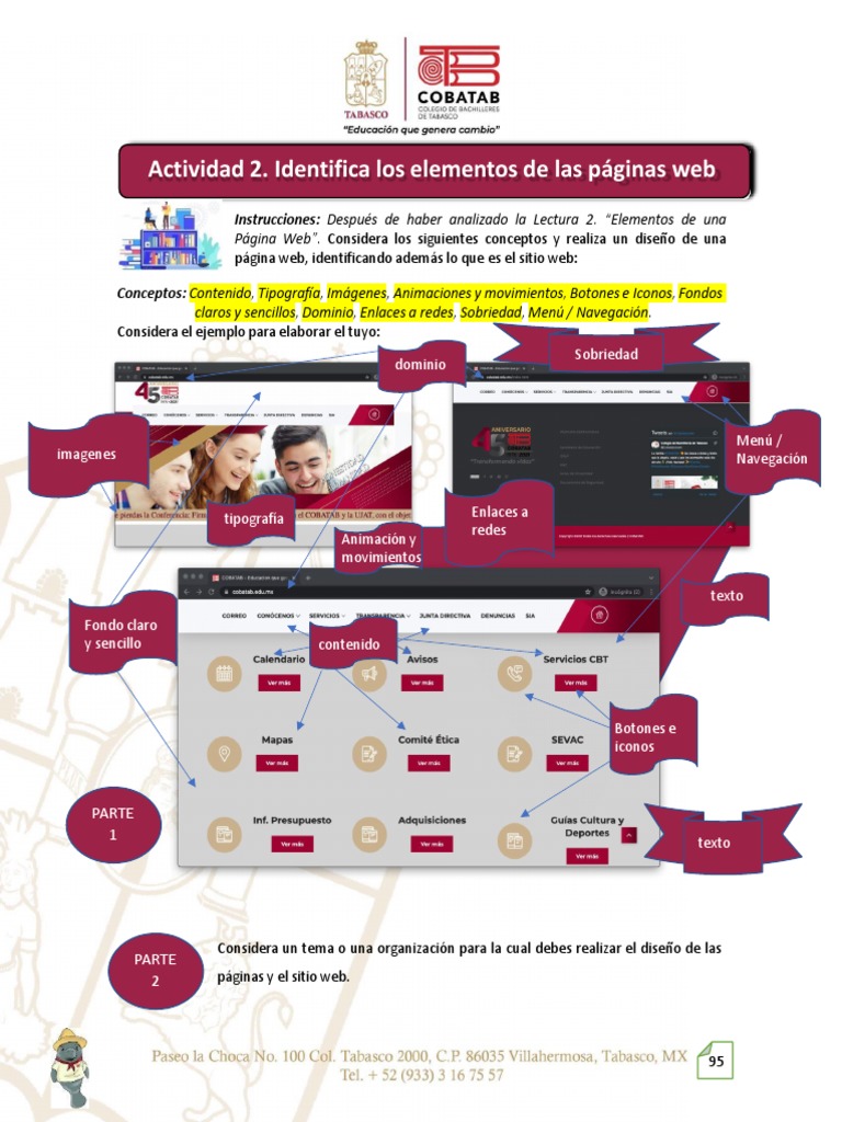 Elementos Clave de una Página Web | PDF